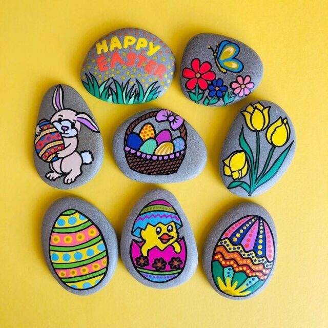 30 Fun-to-Do Easter Rock Painting Ideas - Anuri's Journey